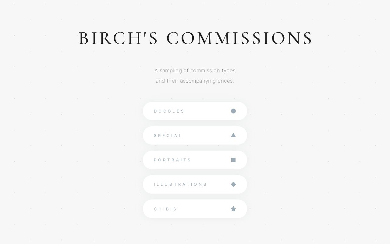 Birch's Commissions